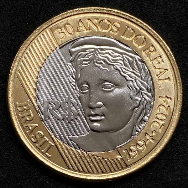 4 Moedas de 1 real 2024 - Comemorativas aos 30 anos do