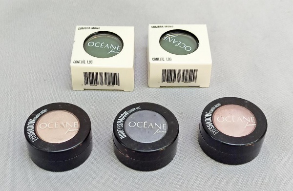 COSMÉTICOS, cinco (5) sombras da marca OCÉANE, Made in