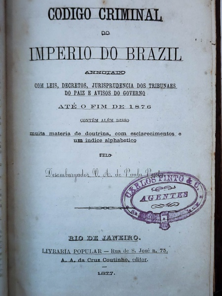 V. A. de Paula - Codigo Criminal do Imperio do Brazil