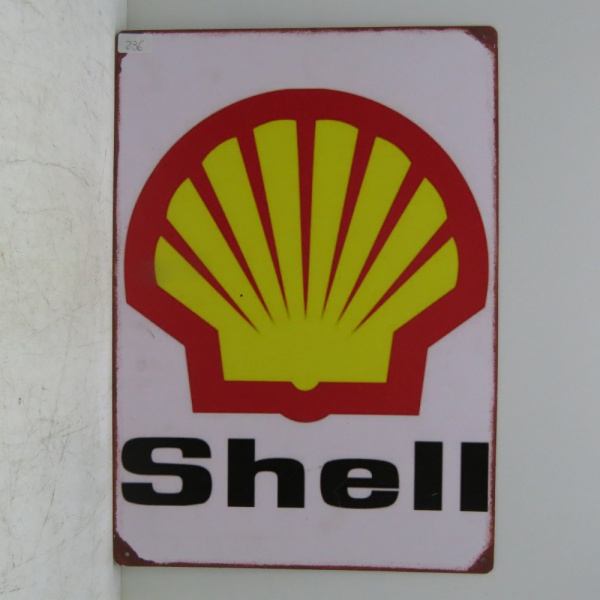 Placa Retrô Gasolina SHELL medindo 40x29 feita em Polip