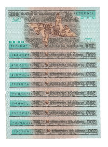 Cédula do Brasil - 10 Cédulas de 200 Cruzeiros, Ernane