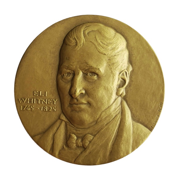Medalha em homenagem ao inventor americano ELI WHITNEY,
